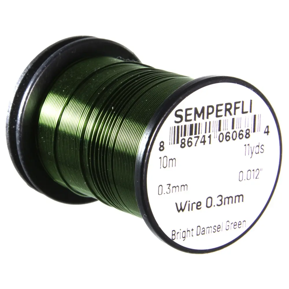 Semperfli 0.3mm Wire - Bright Damsel Green | Kindale Fly Fishing