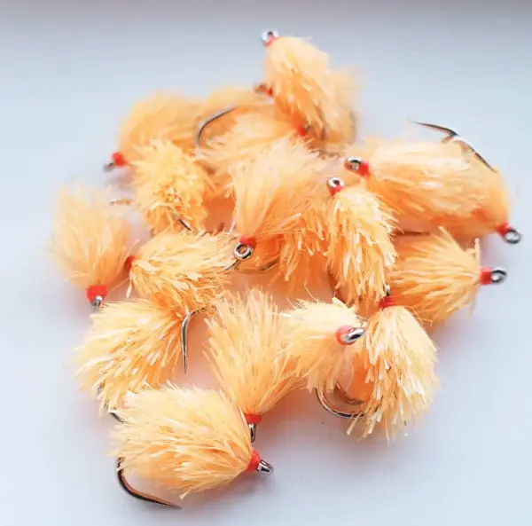 Barbless Peach Neon Blobs | Kindale Fly Fishing