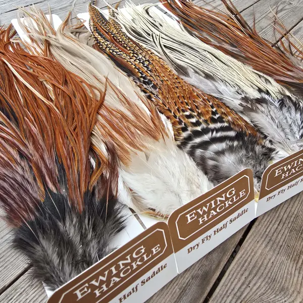 Ewing Dry Fly Half Cock Saddle Variants | Kindale Fly Fishing