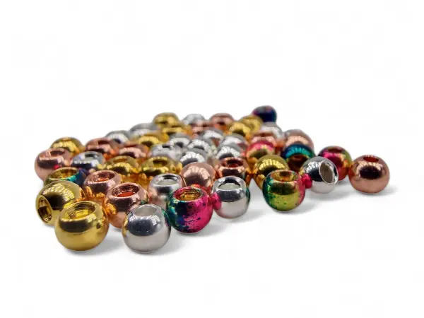 Metallic Brass Beads - 3.8mm - Rainbow - 25 Beads | Kindale Fly Fishing