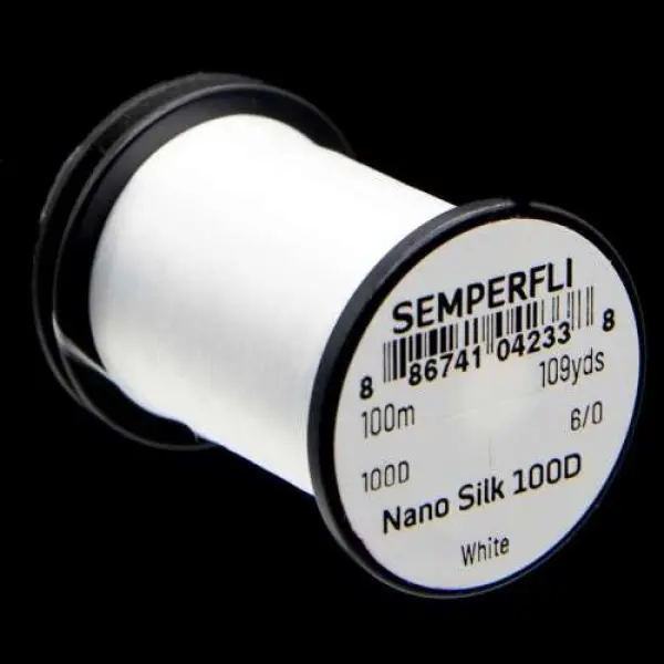 Semperfli Nano Silk 100D - White | Kindale Fly Fishing