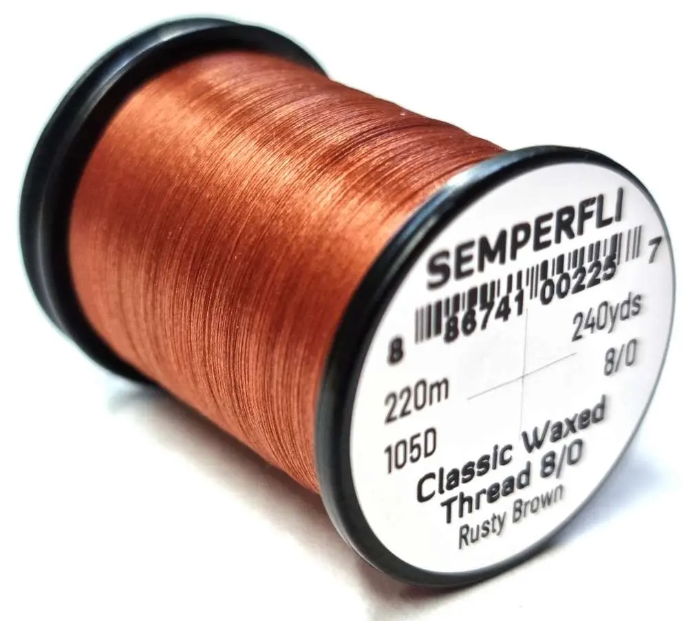 Semperfli Classic Waxed Thread 8/0 - Rusty Brown | Kindale Fly Fishing